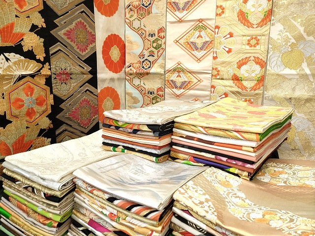 平和屋着物■袋帯 西陣 まとめて100点 向かい鳳凰 向かい蝶 風景 花柄 宝相華 正倉院 金銀糸 など 未使用品あり 全て正絹 se3400