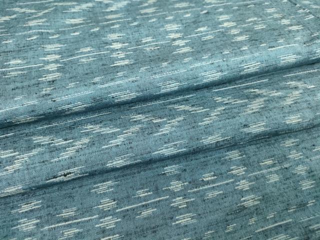 平和屋着物▽上質な紬　単衣　横段絣文　正絹　逸品　DAAT9688az