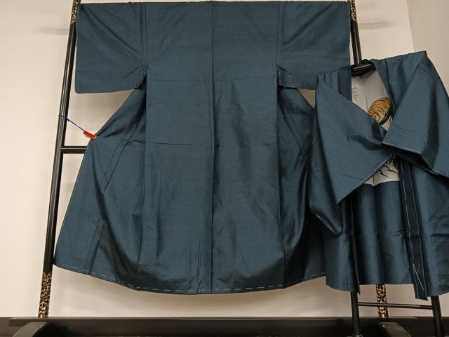 平和屋着物●男性　本場大島紬　アンサンブル　100亀甲　総詰　正絹　逸品　未使用　AAAX0676zg