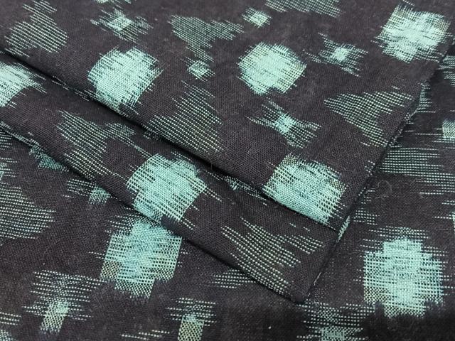 平和屋着物●久留米絣　単衣　丸文　綿　逸品　AAAX0696zg