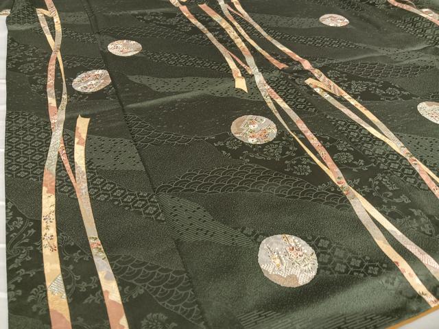 平和屋着物○上質な小紋 草花丸文 金彩 鈴乃屋扱い 正絹 逸品 AAAX0695zg