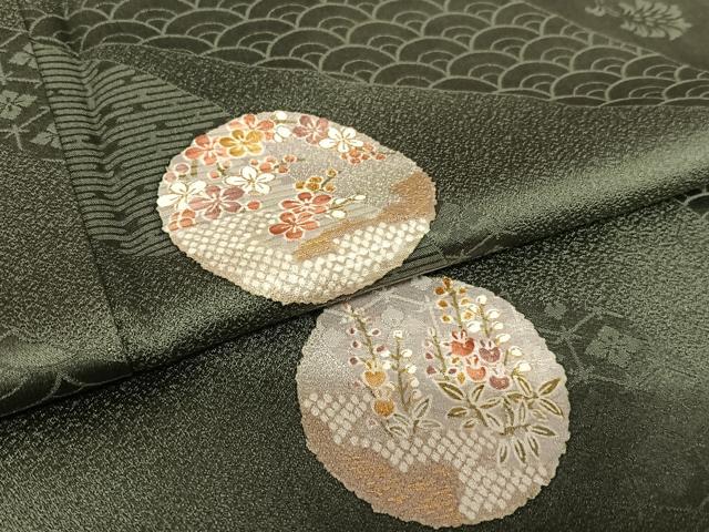 平和屋着物○上質な小紋 草花丸文 金彩 鈴乃屋扱い 正絹 逸品