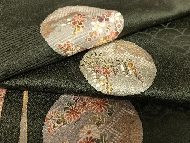 平和屋着物●上質な小紋　草花丸文　金彩　鈴乃屋扱い　正絹　逸品　AAAX0695zg