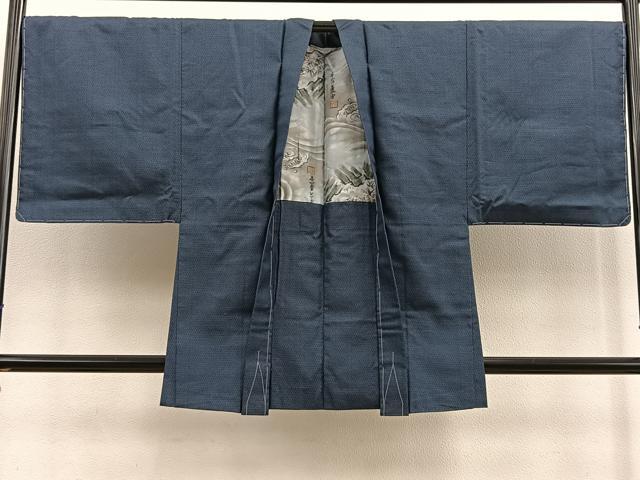 平和屋着物＃男性　紬　羽織　80亀甲　正絹　逸品　未使用　BAAU4682gt