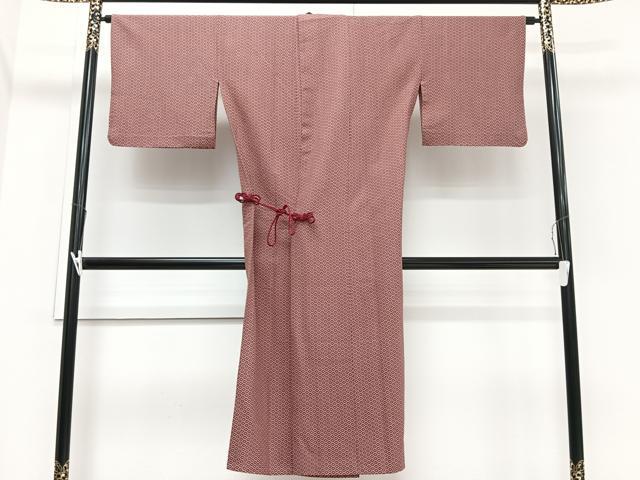 平和屋着物▽道中着　単衣　松皮菱文　ロング丈　正絹　逸品　CAAV5646id