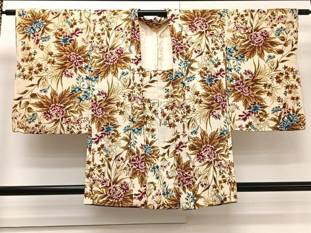 平和屋着物＃アンティーク　大正ロマン　羽織　草花文　正絹　逸品　CAAV5644id