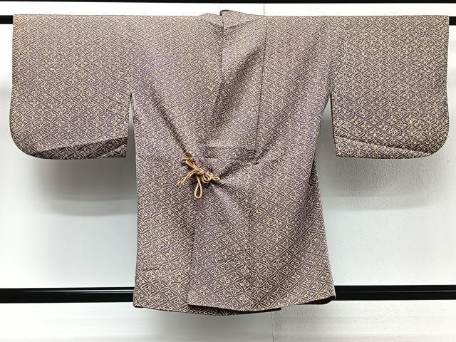 平和屋着物＃道中着　七宝花文　正絹　逸品　CAAV5653id