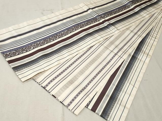 平和屋着物●本場筑前博多織　両面　全通柄袋帯　花唐草間道　献上　正絹　逸品　CAAU1194yk