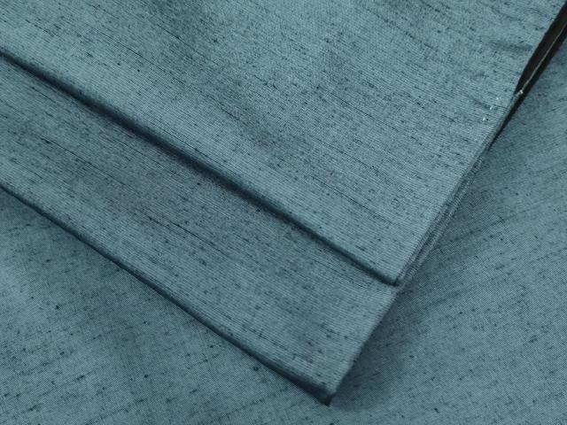 平和屋着物●男性　紬　色無地　花浅葱色　正絹　逸品　CAAU2610yc