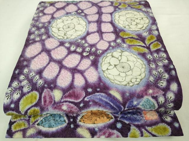 平和屋本店■極上　初代　久保田一竹　幻の辻が花　太鼓柄袋帯　銀通し地　逸品　DZAA8307kh5