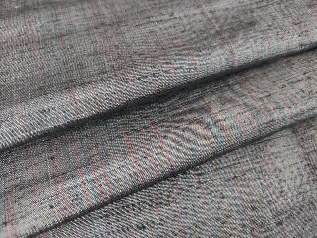 平和屋着物▽上質な小紋 単衣 縞 正絹 逸品 AABC0255fy