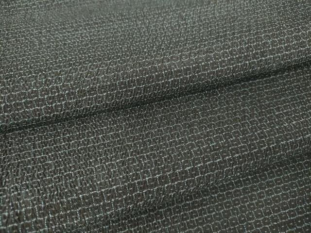 平和屋着物▽男性　本塩沢　単衣　80亀甲　正絹　逸品　DAAT9928az