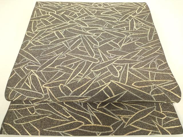 平和屋着物●西陣　川島織物　六通柄　本袋帯　笹文　金糸　正絹　逸品　DAAT9987az