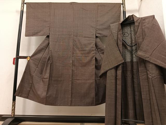 平和屋着物●男性　本場大島紬　アンサンブル　一元７マルキ　正絹　逸品　AAAY5633ph