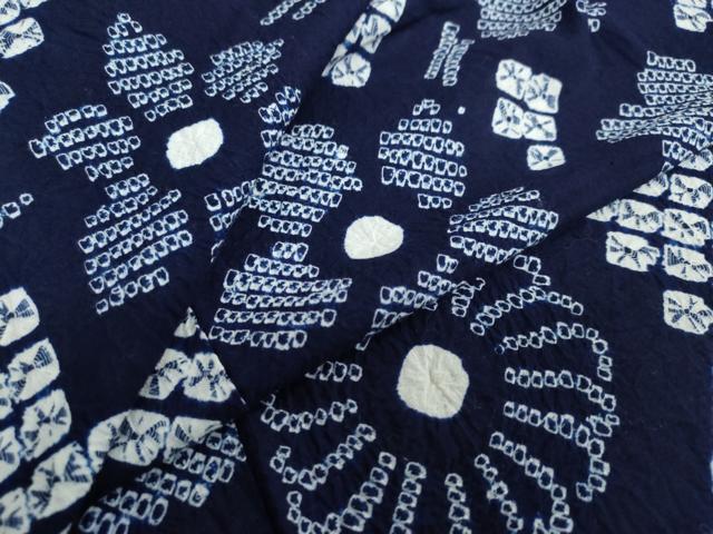 平和屋着物∴夏物　浴衣　有松鳴海絞り　舞花文　綿　逸品　DAAV4143ud