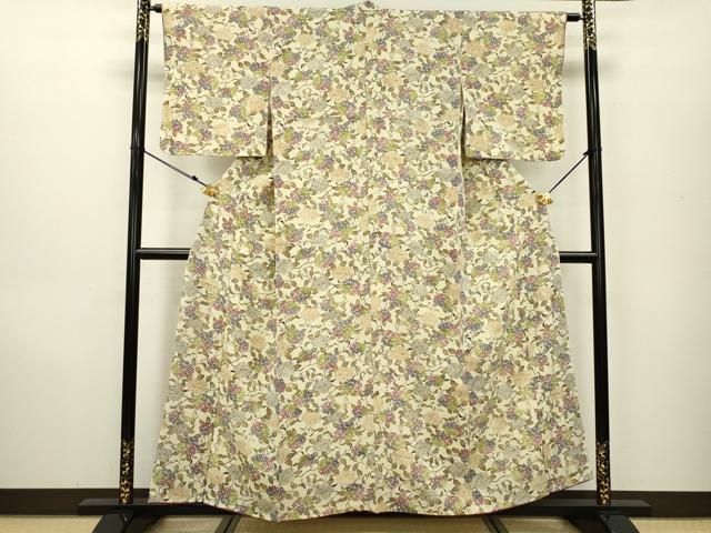 平和屋着物●上質な小紋　型染　紫陽花　正絹　逸品　DAAU9545fe