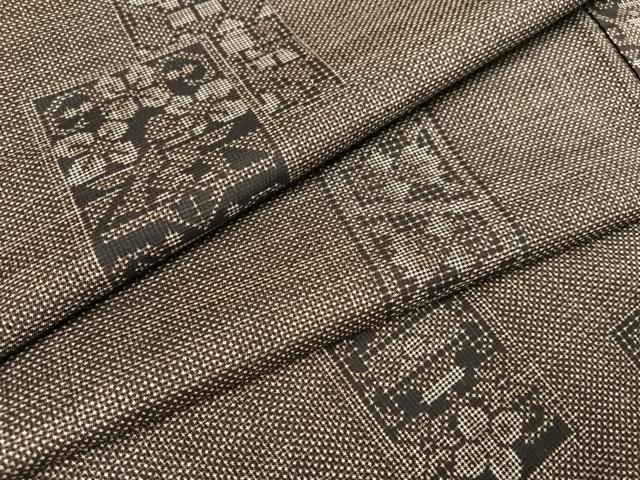 平和屋着物●本場大島紬　一元絣　色紙花文　正絹　逸品　AAAY5973ph