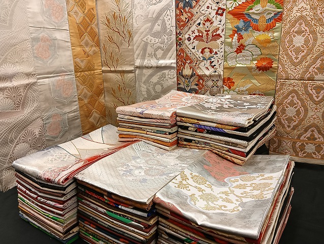 平和屋着物■袋帯 西陣 まとめて100点 向い鶴 尾長鳥 鴛鴦 兎 人物 蝶 風景 更紗 七宝 正倉院 宝相華 金銀糸 未使用品あり 全て正絹 mmm928