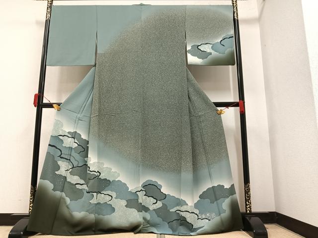 平和屋着物●訪問着　雲重ね文　暈し染め　正絹　逸品　AAAY6345ph