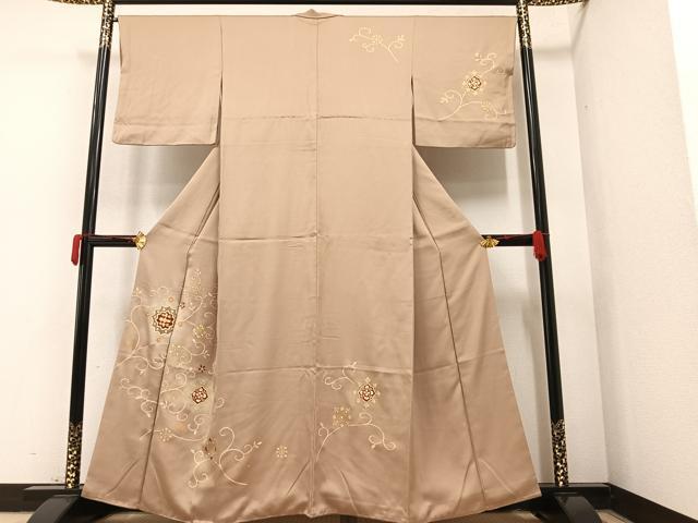 平和屋着物●訪問着　花唐草文　暈し染め　金彩　正絹　逸品　AAAY8621ph