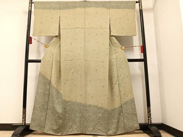 平和屋着物●訪問着　型染め　花唐草文　暈し染め　正絹　逸品　AAAY8924ph