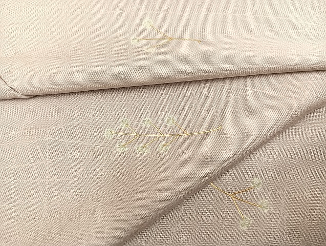 平和屋着物●上質な小紋　絞り　草木文　金彩　正絹　逸品　AAAZ0521ph