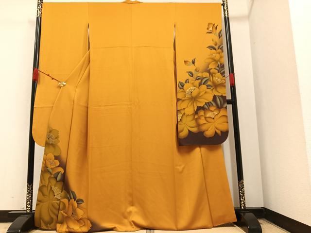 平和屋着物●豪華振袖　草花文　暈し染め　金糸　金彩　鈴乃屋扱い　正絹　逸品　AAAZ0530ph