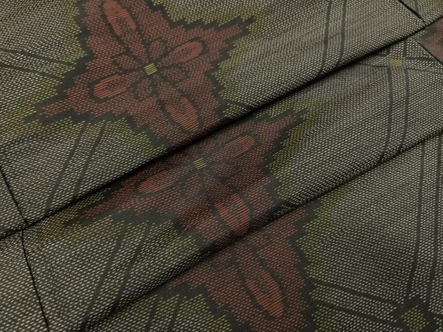 平和屋着物●本場大島紬　舞花文　正絹　逸品　AAAZ1769ph