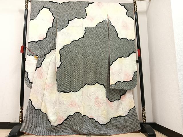 平和屋着物●豪華振袖　絞り　雲重ね花文　正絹　逸品　AAAZ1790ph