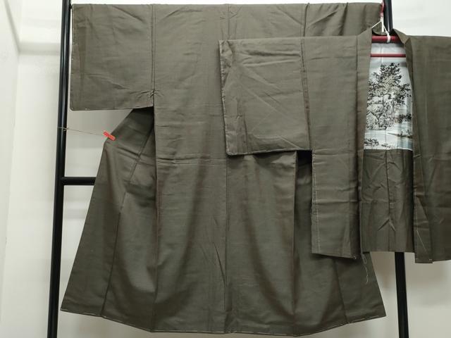 平和屋着物●男性　紬　アンサンブル　100亀甲　正絹　逸品　未使用　CAAW3607vf