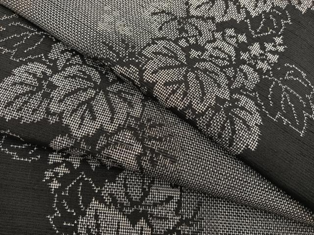 平和屋着物●上質な紬　桐間道　黒地　正絹　逸品　BAAU7020gt