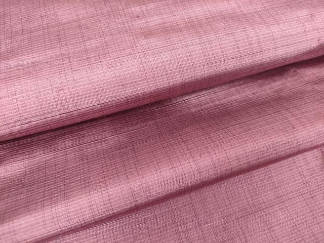 平和屋着物▽上質な紬　単衣　浅蘇芳色　正絹　逸品　DAAV5172az