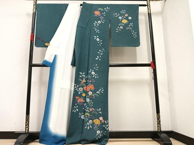 平和屋着物○訪問着 絞り 型染め 花鳥文 金彩 正絹 逸品 AAAZ1801ph