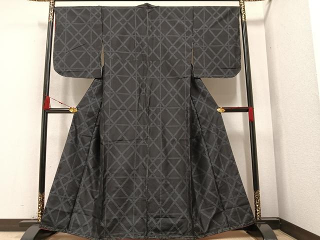 平和屋着物●本場大島紬　籠目文　正絹　逸品　未使用　AAAZ1837ph