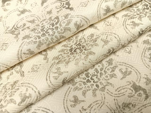 平和屋着物●上質な小紋　木版染め　花唐草文　正絹　逸品　AAAZ2369ph