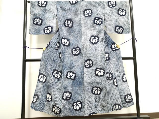 平和屋着物∴夏物　浴衣　有松鳴海絞り　花散らし　綿　逸品　DAAV7282cd