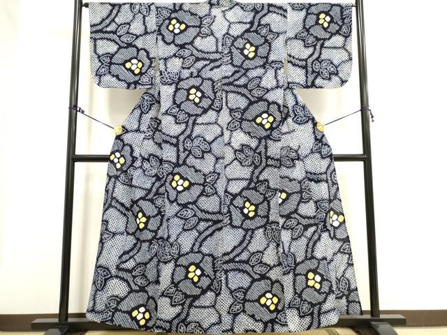 平和屋着物∴夏物　浴衣　有松鳴海絞り　舞花文　綿　逸品　DAAV7265cd