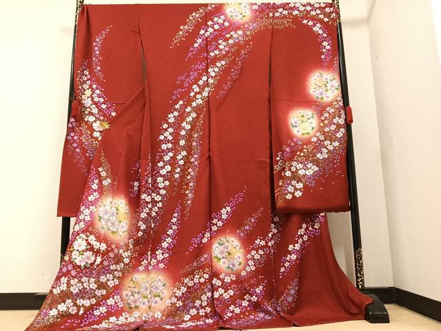 平和屋着物□豪華振袖 牡丹花文 暈し染め 金彩 正絹 逸品 CAAJ2799yc