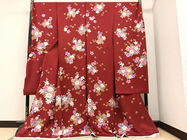 平和屋着物●豪華振袖　舞花文　金彩　仮絵羽　逸品　未使用　AAAZ4526ph