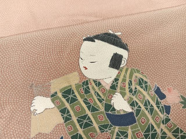 平和屋着物○訪問着 江戸小紋 友禅 手描き 鮫小紋柄 童子花鼓文