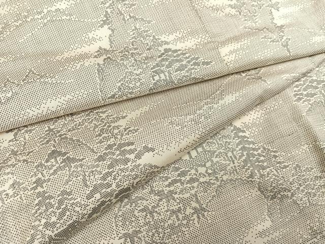 平和屋着物●本場大島紬　白大島　カタス９マルキ　樹林文　正絹　逸品　未使用　AAAZ5079ph