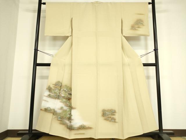 平和屋着物▽訪問着　単衣　風景文　暈し染め　金彩　さが美扱い　正絹　逸品　DAAV5402az