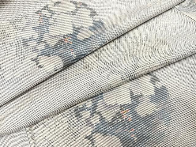 平和屋着物●都喜ヱ門　本場大島紬　一元７マルキ　総絣　雪輪草花文　藤絹織物謹製　正絹　逸品　AAAZ6868ph