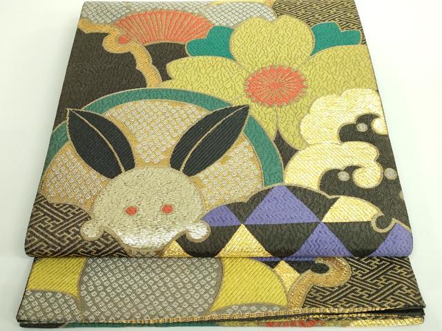 平和屋着物■極上　創業280年　誉田屋源兵衛　六通柄袋帯　唐織　八想衣　兎　金銀糸　逸品　DZAA9283kh5