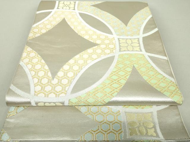 平和屋着物●西陣　川島織物　六通柄　本袋帯　七宝花文　金銀糸　正絹　逸品　DAAV6440ps