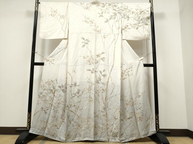 平和屋着物●訪問着　枝葉文　金彩　正絹　逸品　CAAX1348hy