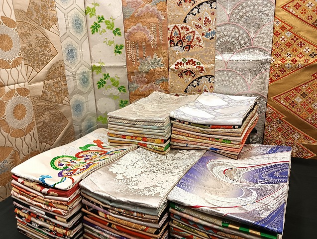 平和屋着物■袋帯 西陣 まとめて100点 鳳凰 鶴 孔雀 風景 菊 更紗 花柄 楽器 七宝 佐賀錦 金銀糸 など 未使用品あり 全て正絹 mmm947