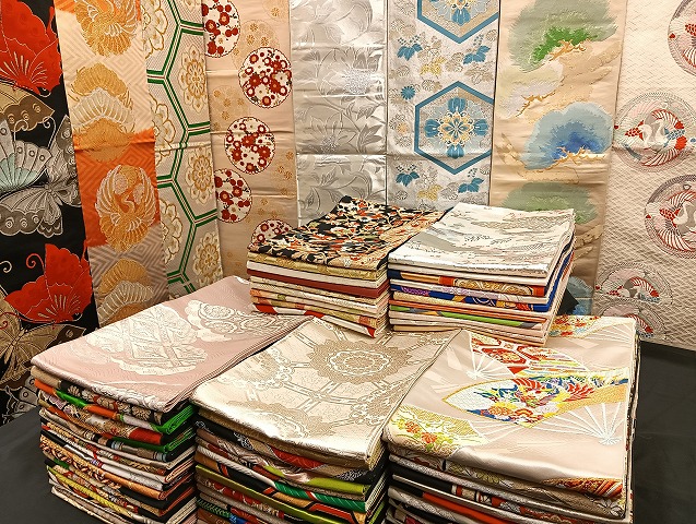 平和屋着物■袋帯 西陣 まとめて100点 鳳凰 向い鶴 向い尾長鳥 人物 蝶 風景 更紗 花柄 楽器 正倉院 佐賀錦 未使用品あり 全て正絹 mmm949