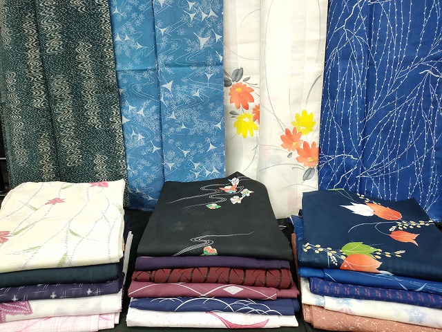 平和屋本店■夏物 小紋 絽 紗 洗える着物 まとめて20点 鶴 人物 花柄 手描き 着用可能多数 se3603