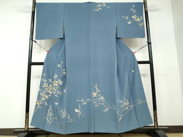 平和屋着物●訪問着　友禅　作家物　花鳥文　正絹　逸品　DAAW5088ud